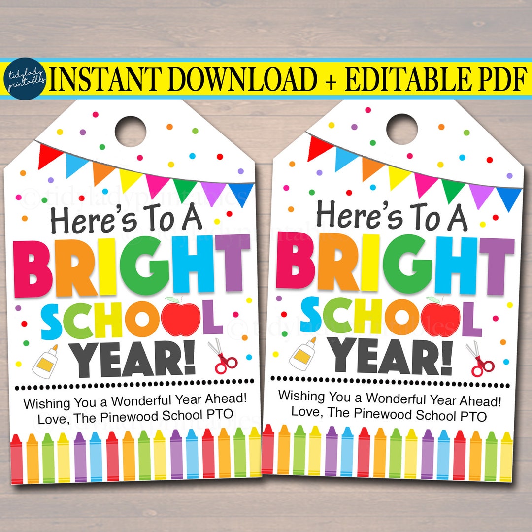 EDITABLE Bright School Year First Day of School Back to School Teacher ...