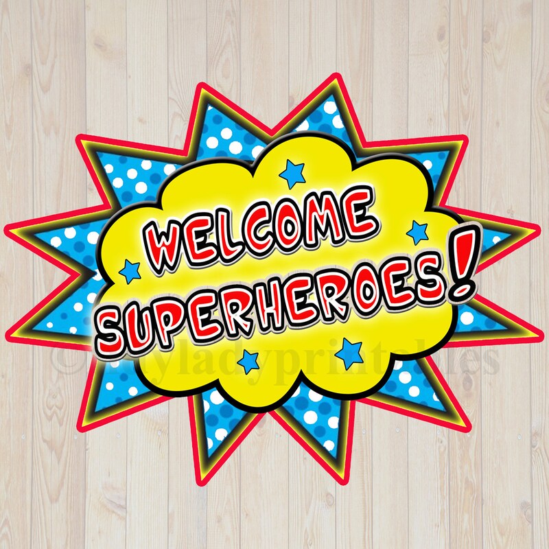 Superhero Party Sign - Etsy
