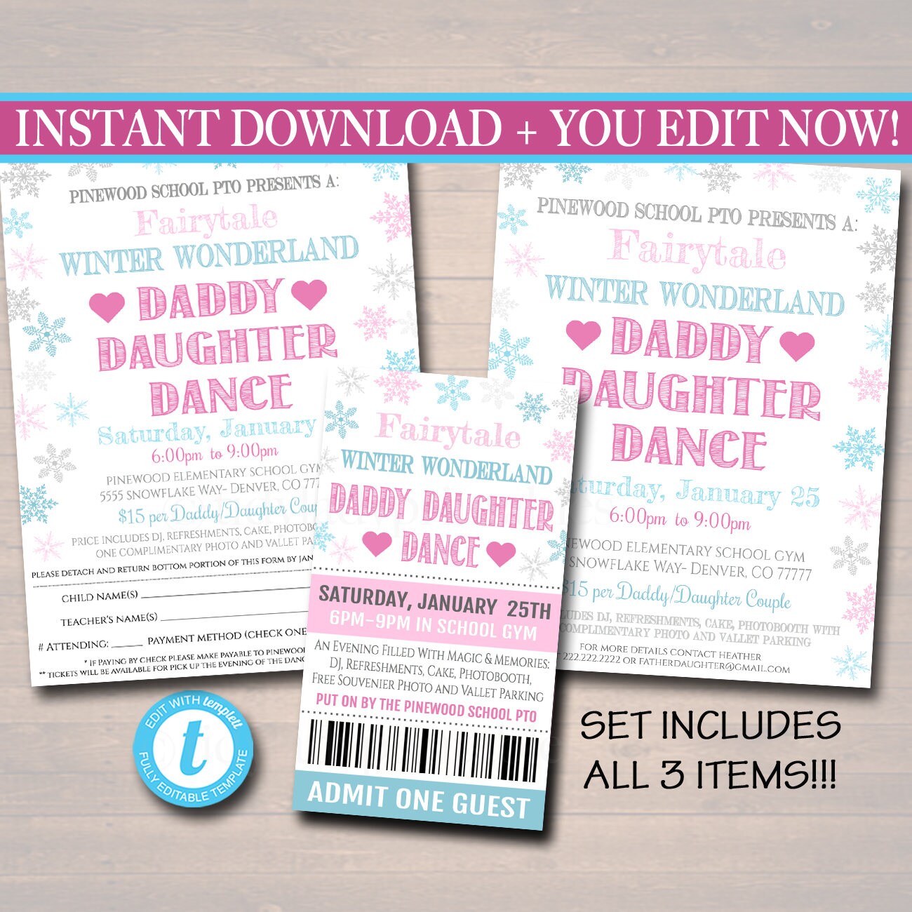 Daddy Daughter School Dance Invitation