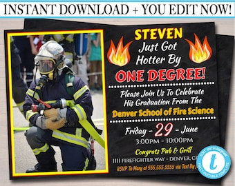 Fire Graduation Invite - Etsy