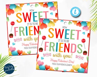 Valentine Friend Gift Tags, How Sweet It is to Be Friends With You ...