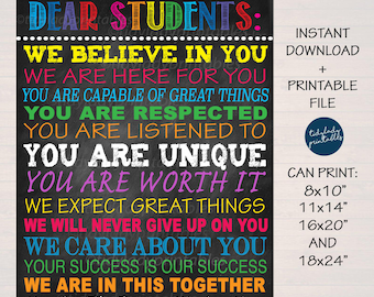 Dear Students Poster - Etsy