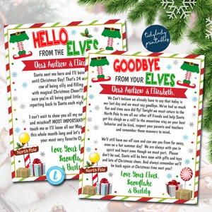 Christmas Elves Set, Hello Goodbye Letters From Elf, Naughty Notice ...