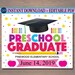 EDITABLE DATE Preschool Graduation Photo Prop, End of School Chalkboard ...