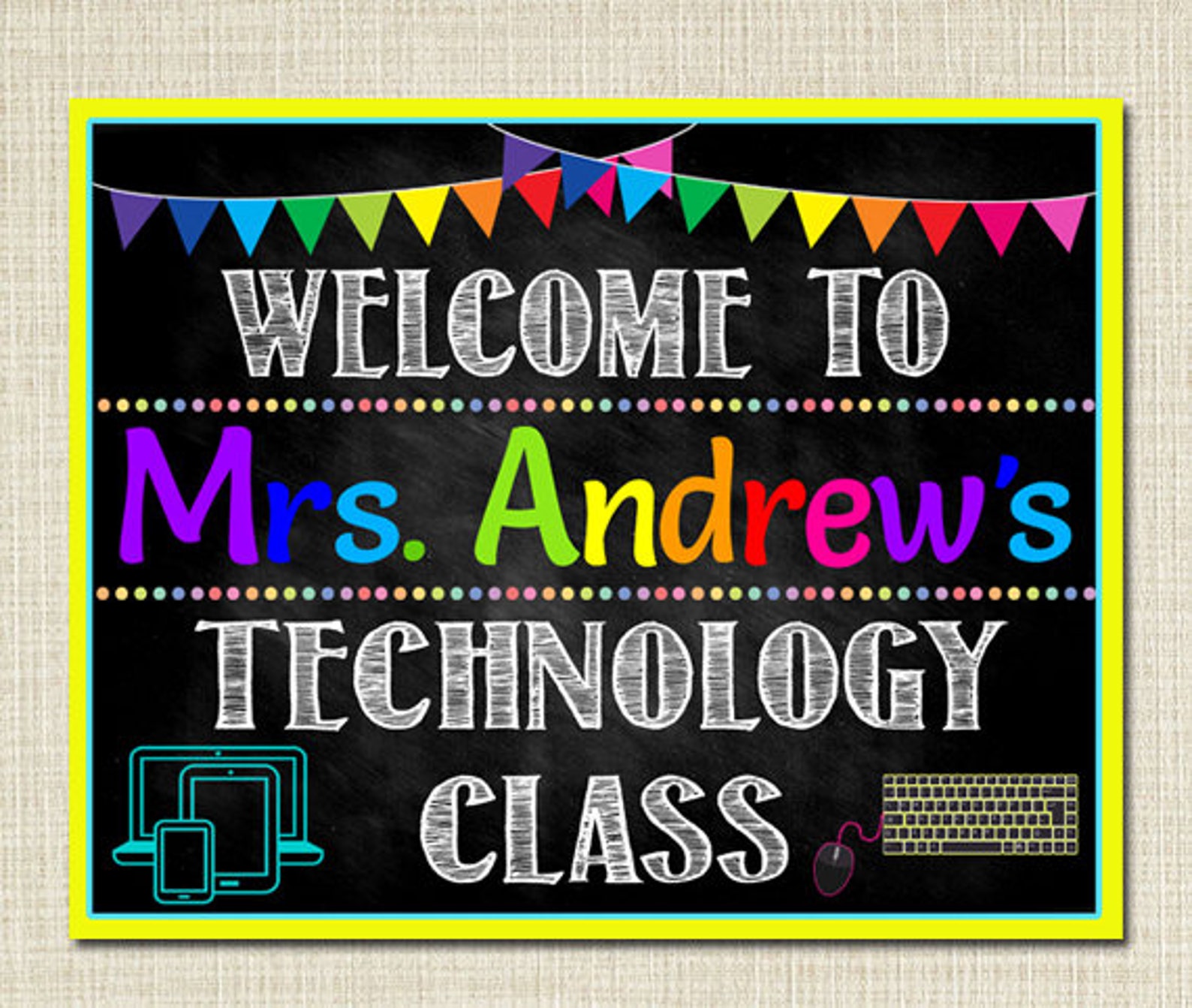Custom IT Teacher Sign: Computer Lab Decor (digital Download) - Etsy