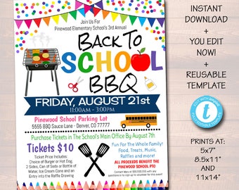 EDITABLE School Bbq Picnic Party Invite, Teacher Appreciation Week ...