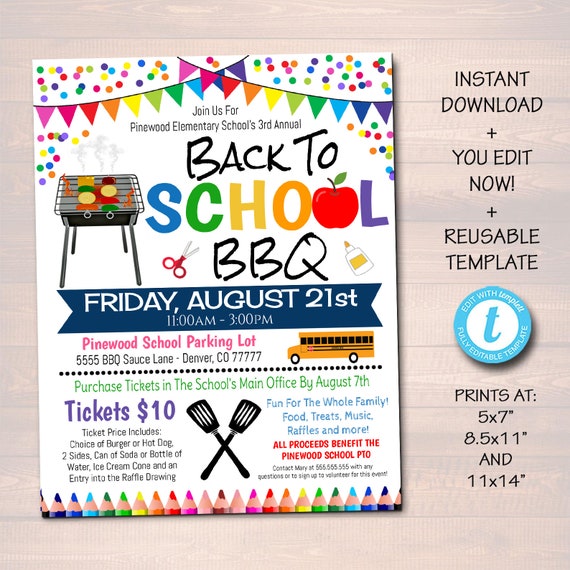 EDITABLE School Bbq Picnic Party Invite, Teacher Appreciation Week ...