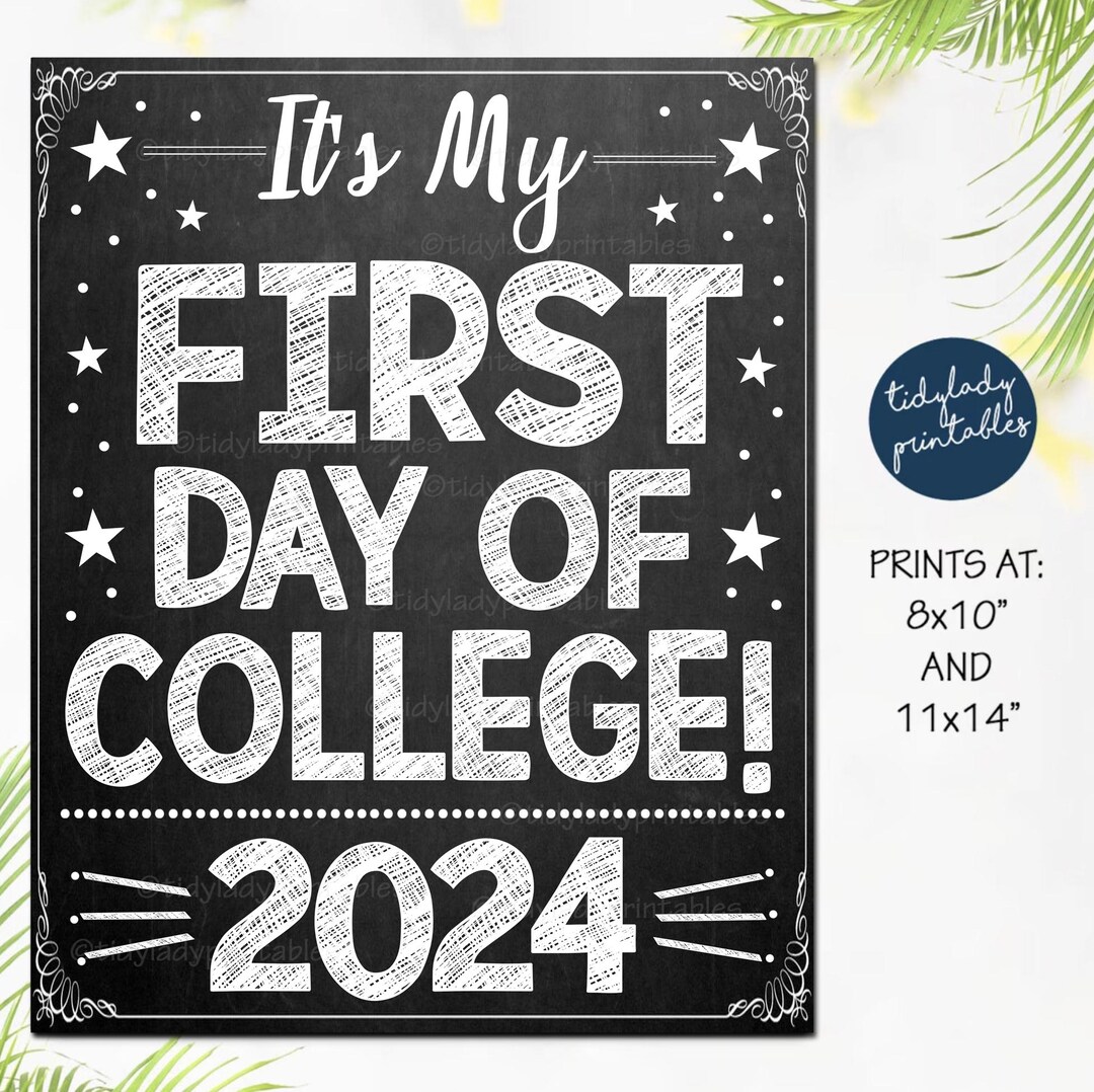 First Day of College Sign, First Day of University, 9th Grade First Day ...