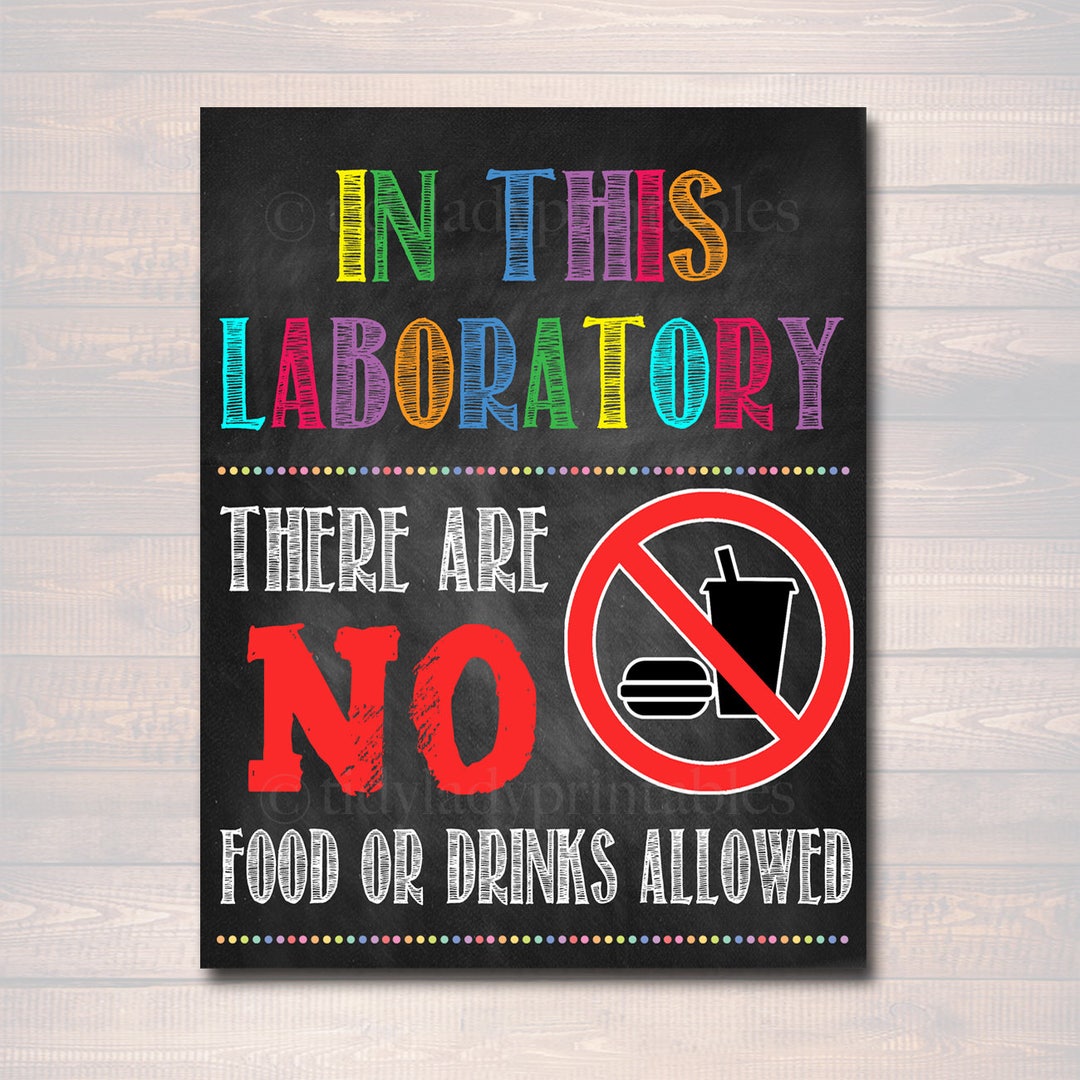 Laboratory Poster, No Food or Drinks Allowed School Poster, Science ...
