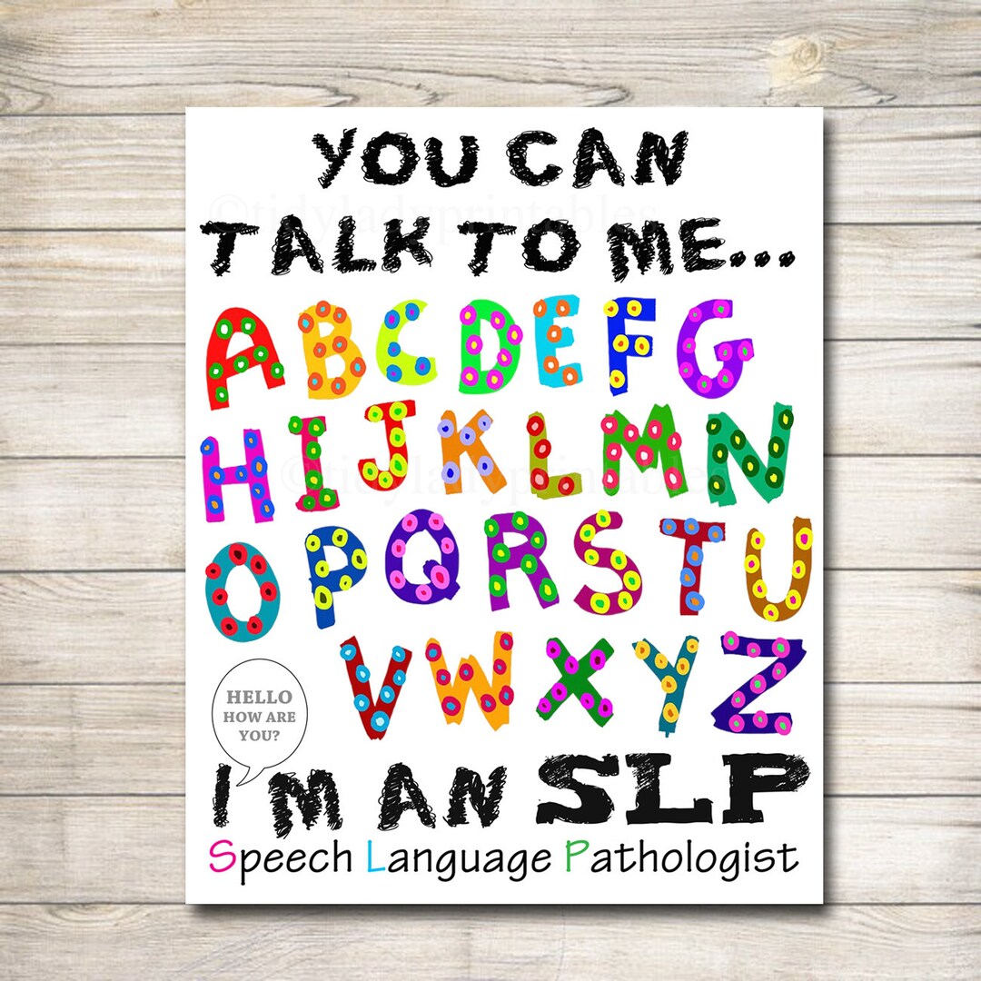 Speech Therapist, SLP Poster, Speech Language Pathologist Office Decor ...