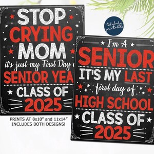 First Day of Senior Year Sign First Day of 12th Grade Sign Class of ...