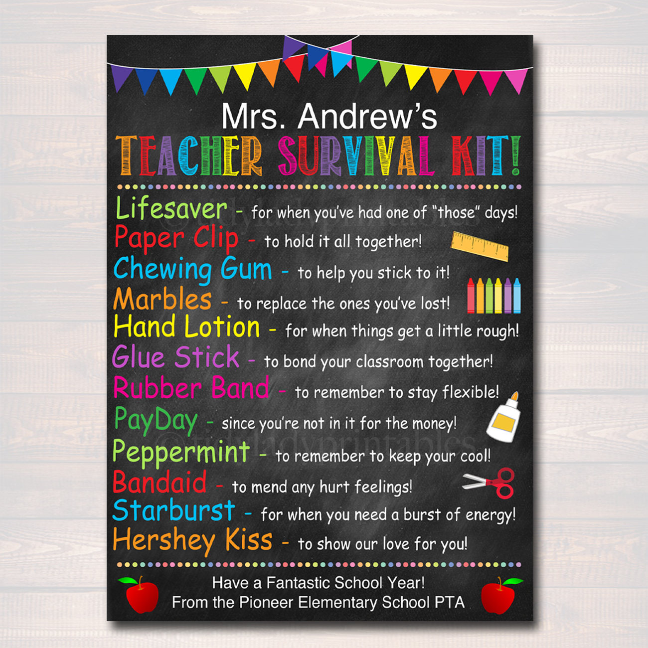 EDITABLE Teacher Survival Kit Printable Back to School | Etsy