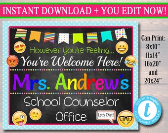 PERSONALIZED School Counselor Door Sign, Child Counselor Therapist ...