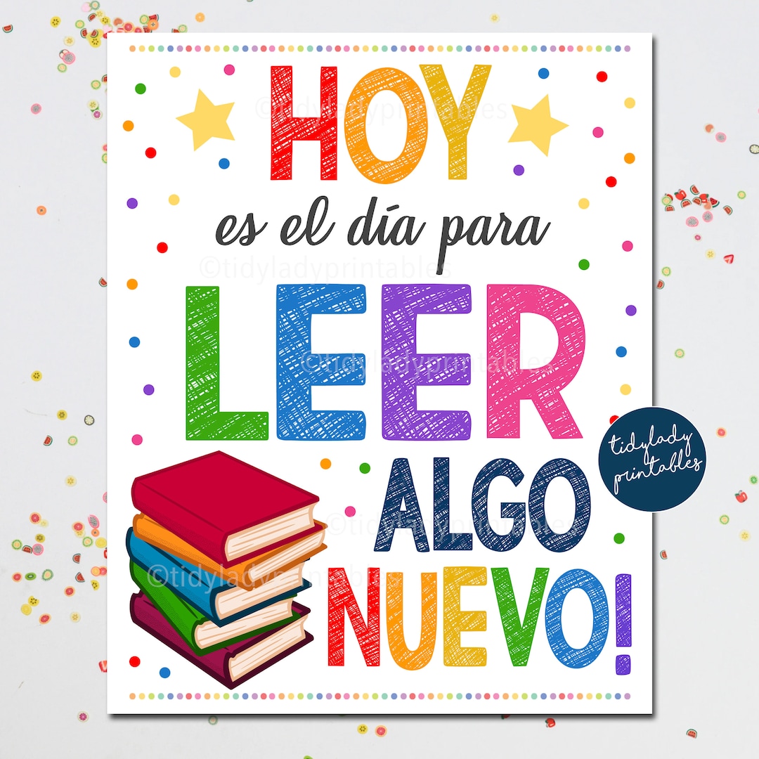 Spanish Reading Poster, School Library Bilingual Classroom Printable ...