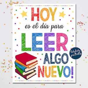 Spanish Reading Poster, School Library Bilingual Classroom Printable ...