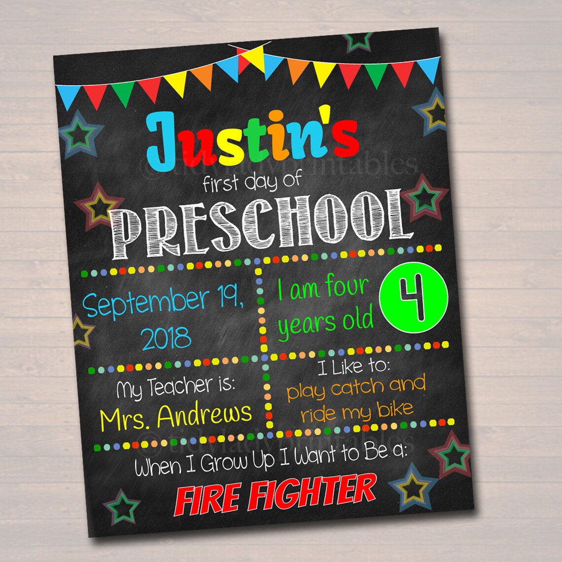 First Day of School Sign Back to School Chalkboard Poster - Etsy