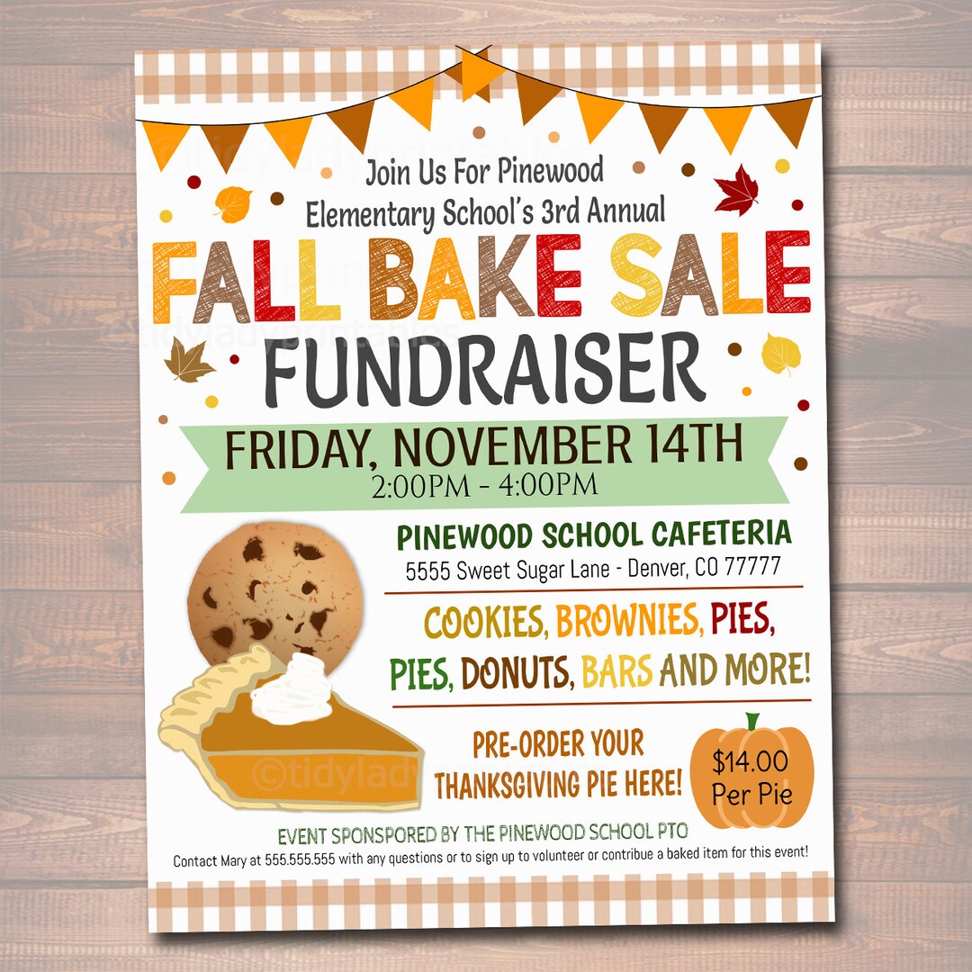 EDITABLE Fall Bake Sale Flyer, Festival Fall Harvest Flyer/poster ...