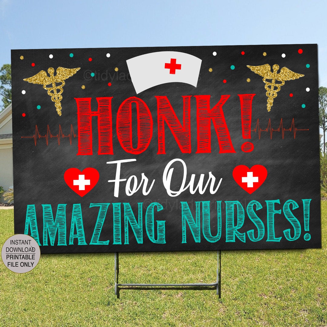 Printable Nurse Yard Sign, National Nurses Week Gift, Nurse ...