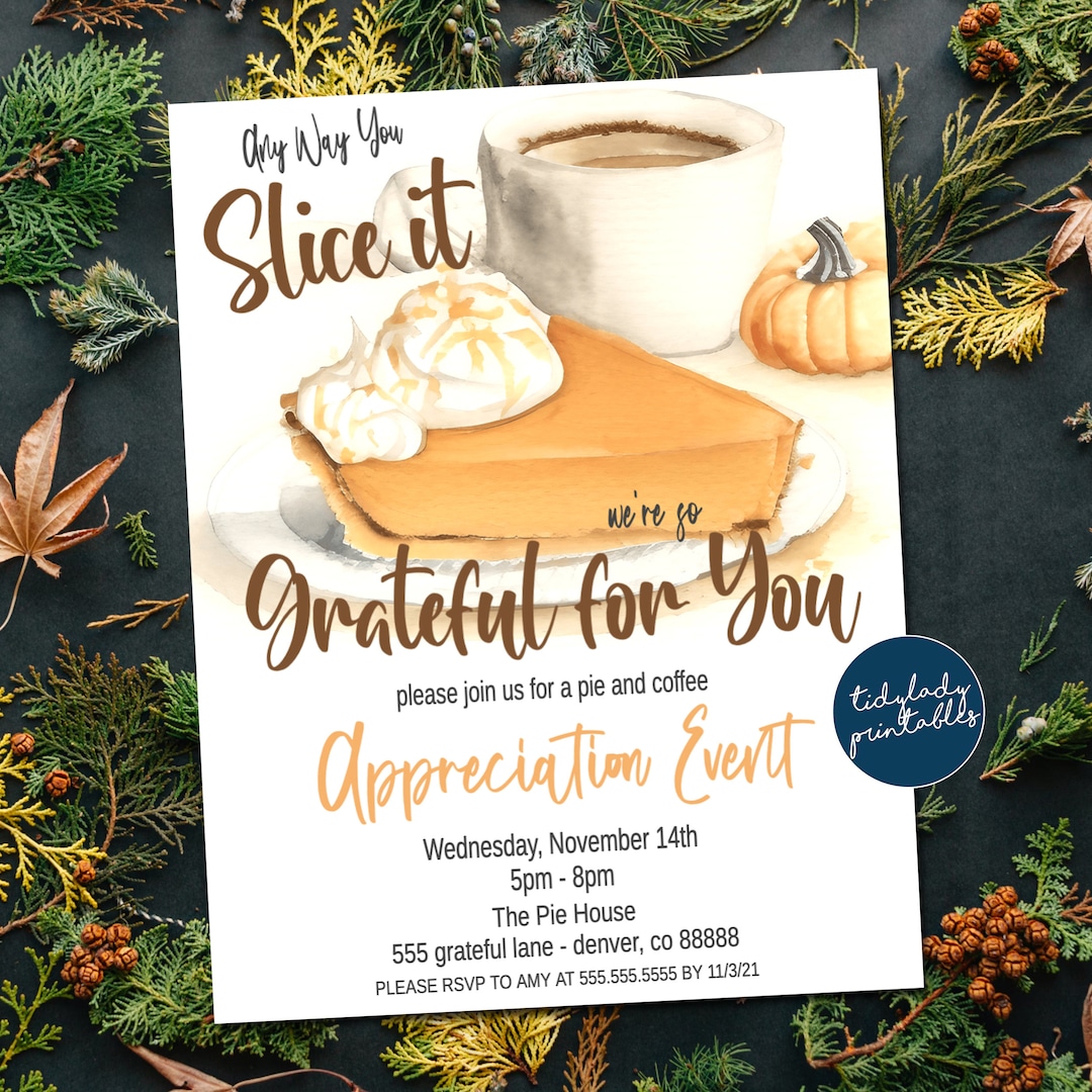 Fall Pie Appreciation Invitation: Thanksgiving Thank You (EDITABLE) - Etsy