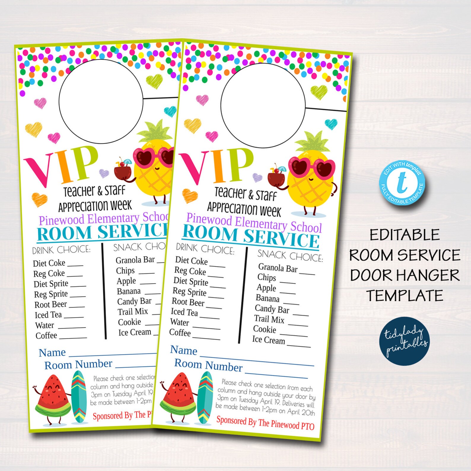 EDITABLE Room Service Door Hanger INSTANT DOWNLOAD Teacher - Etsy