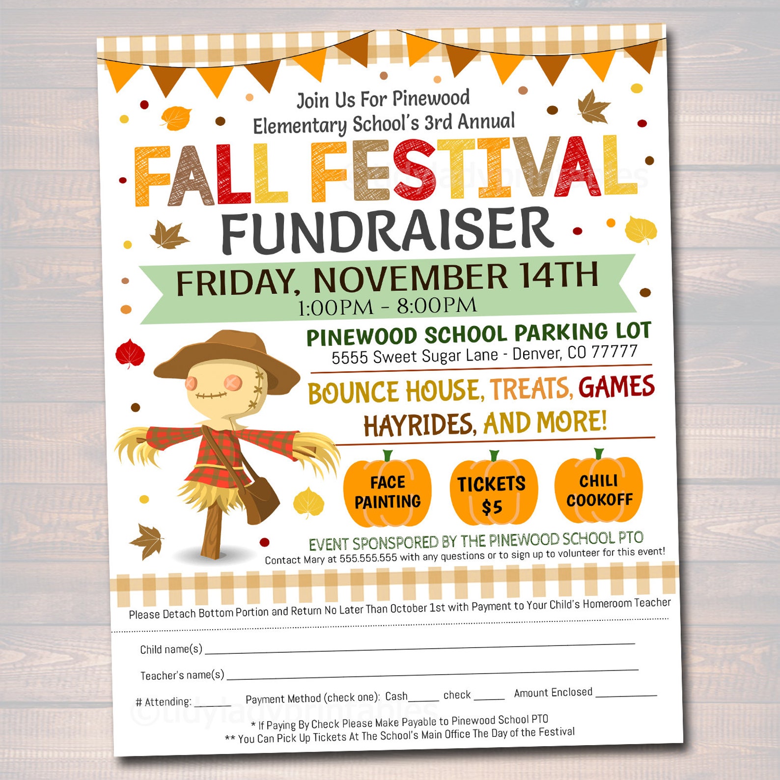 Editable Fall Festival Flyer: Harvest Halloween Party Invitation ...