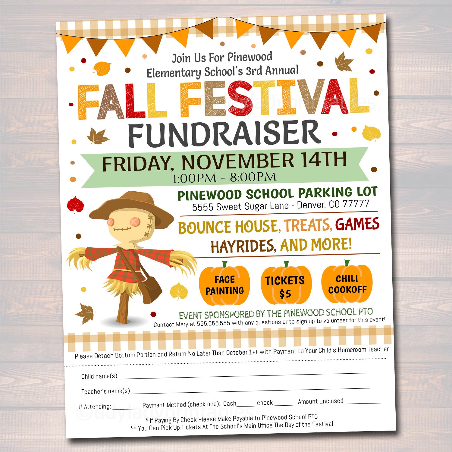 Editable Fall Festival Flyer: Harvest Halloween Party Invitation ...
