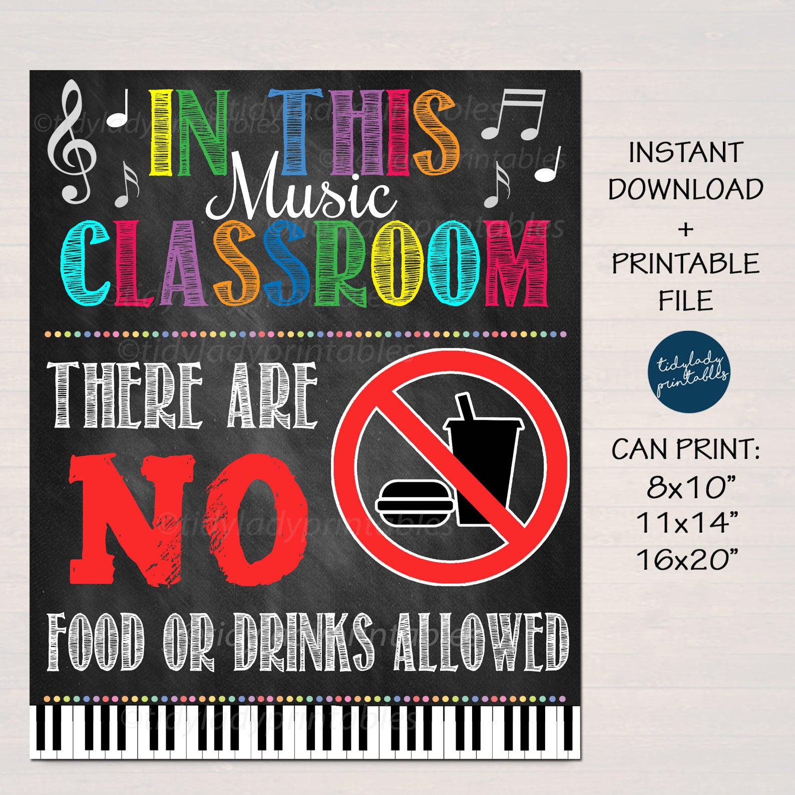 No Food or Drinks Allowed Music Classroom Poster Band Class - Etsy