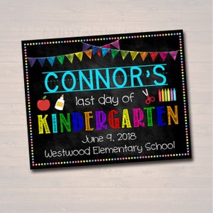 Editable Last Day of School Photo Prop: Chalkboard Graduation Decor ...