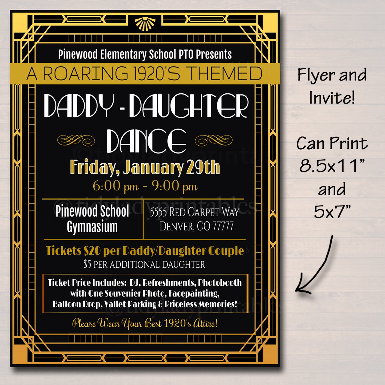 EDITABLE Daddy Daughter Dance Set School Dance Flyer - Etsy