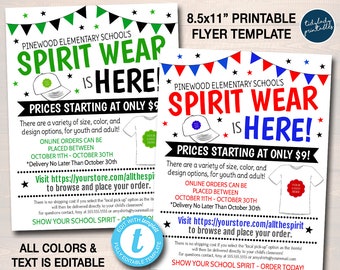 School Spirit Wear Flyer | Etsy