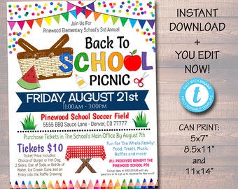 EDITABLE School Bbq Picnic Party Invite, Teacher Appreciation Week ...