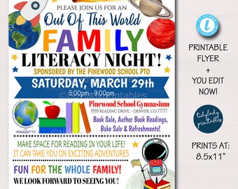 Book Fair Editable Flyer School PTO/PTA Fundraiser - Etsy
