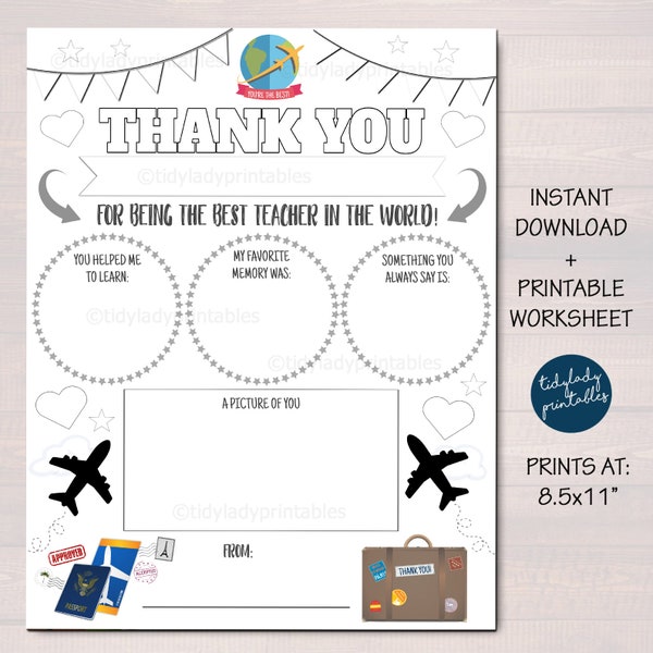 Teacher Appreciation Worksheet Printable - Etsy