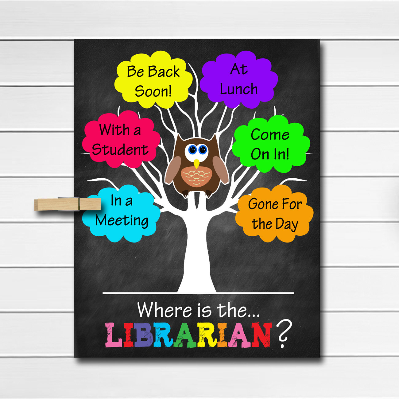 Librarian Door Sign Digital Download Librarian Gift Printable Art ...