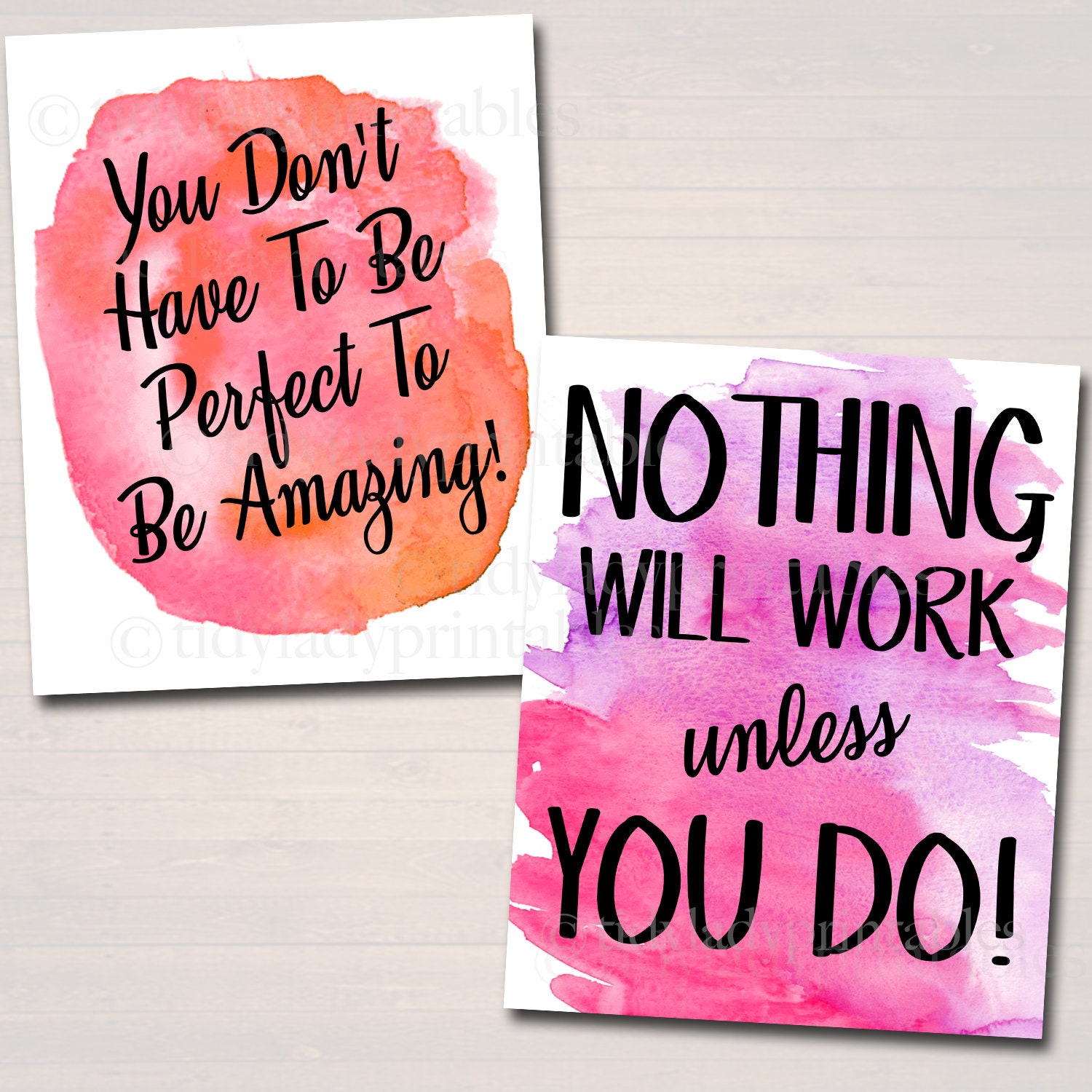 Inspirational Watercolor Posters: Pink Classroom Decor (set of 12) (PDF ...