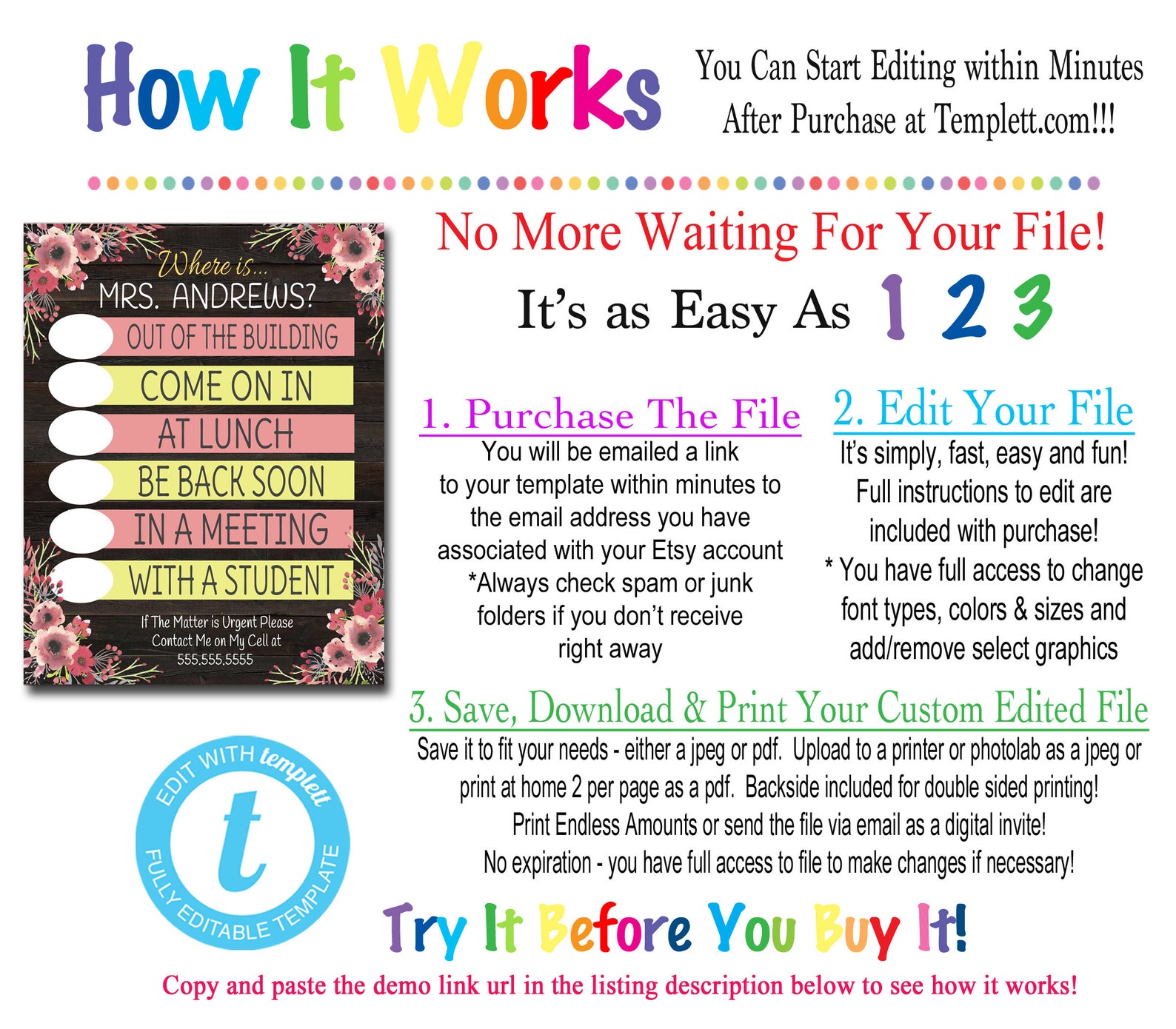 EDITABLE Door Sign Classroom Decorations Custom Teacher | Etsy