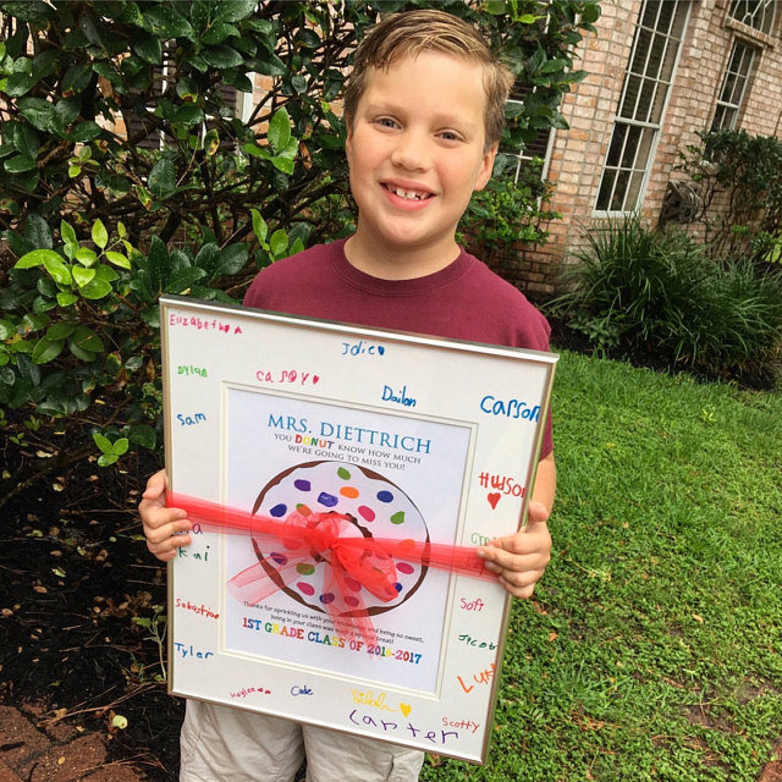 EDITABLE Teacher Gift Personalized Printable Class Thumbprint - Etsy