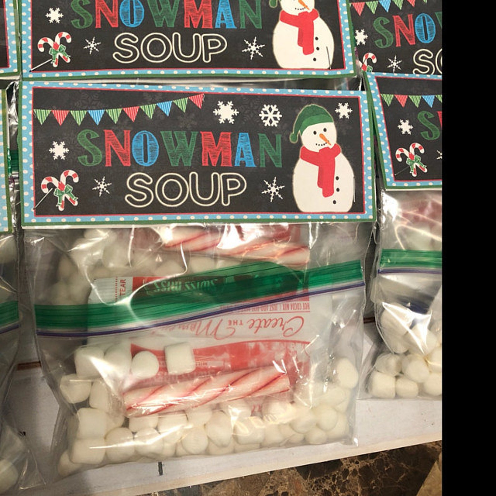 EDITABLE Snowman Soup Bag Toppers Printable Snowman Soup | Etsy