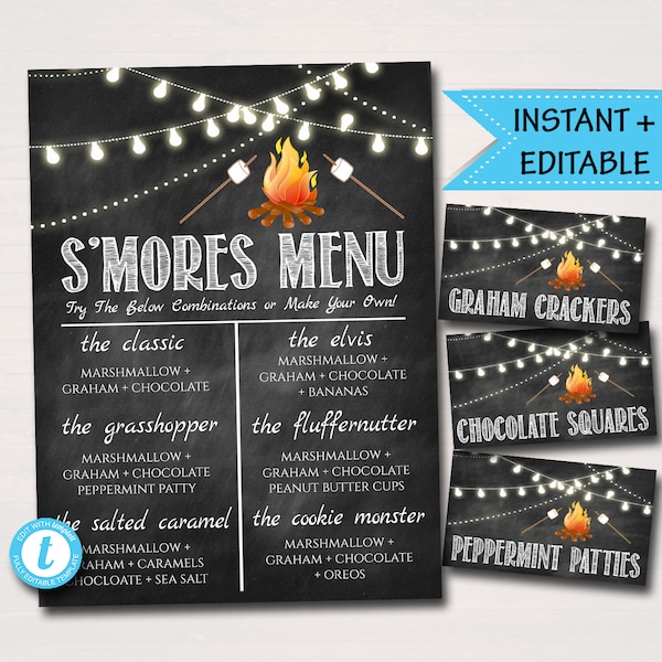 Wedding Smore Menu - Etsy