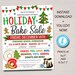 EDITABLE Holiday Bake Sale Flyer, Printable PTA PTO, School Family ...