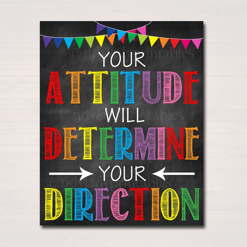 Classroom Poster: Positive Attitude, Chalkboard Style (digital Download ...