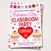 Valentine's Day Class Party Invitation, School Pto Pta Flyer, Valentine ...