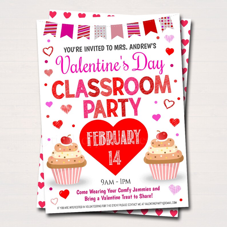 Valentine's Day Class Party Invitation School Pto Pta - Etsy