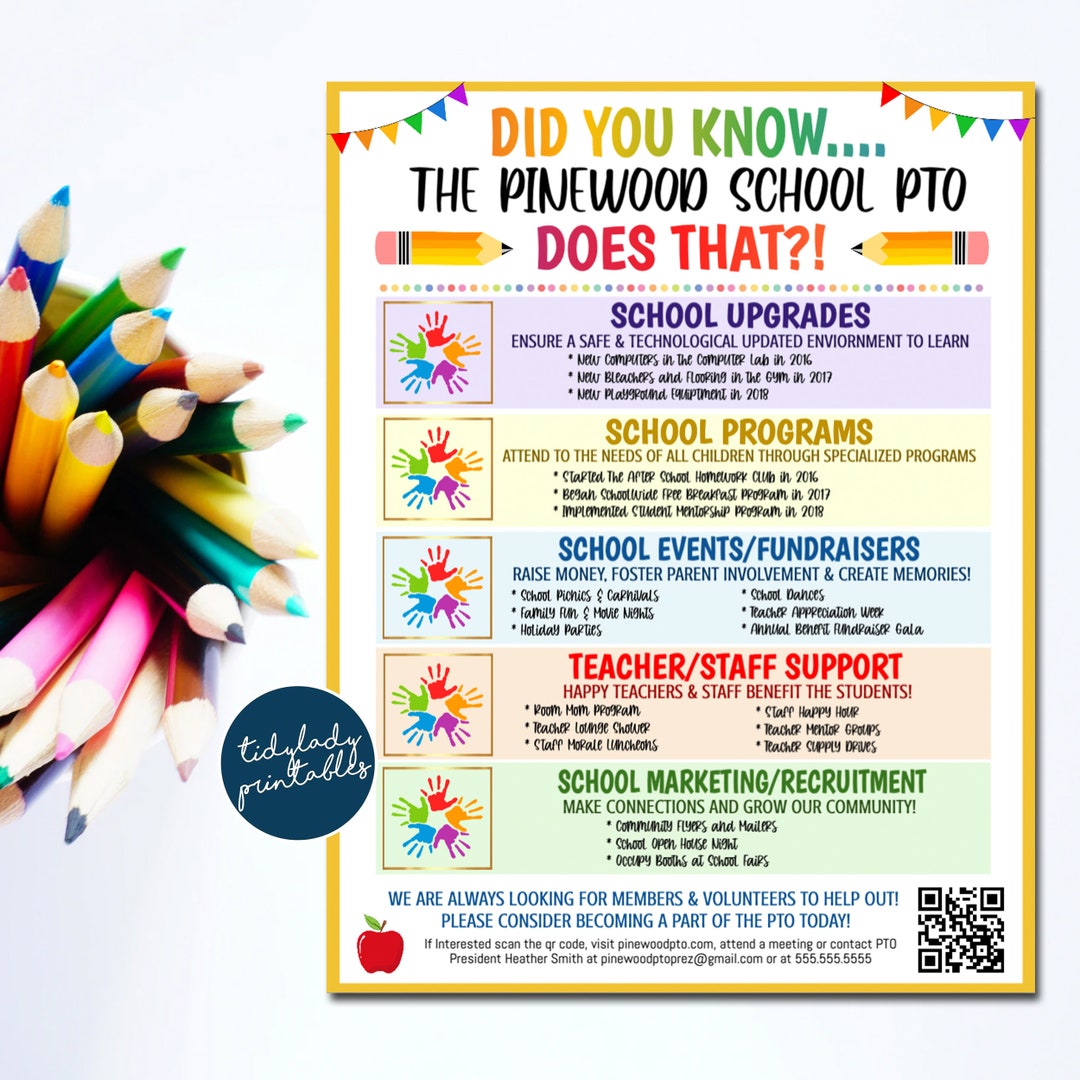 Editable PTO PTA Flyer: School Fundraiser Template (printable Handout ...