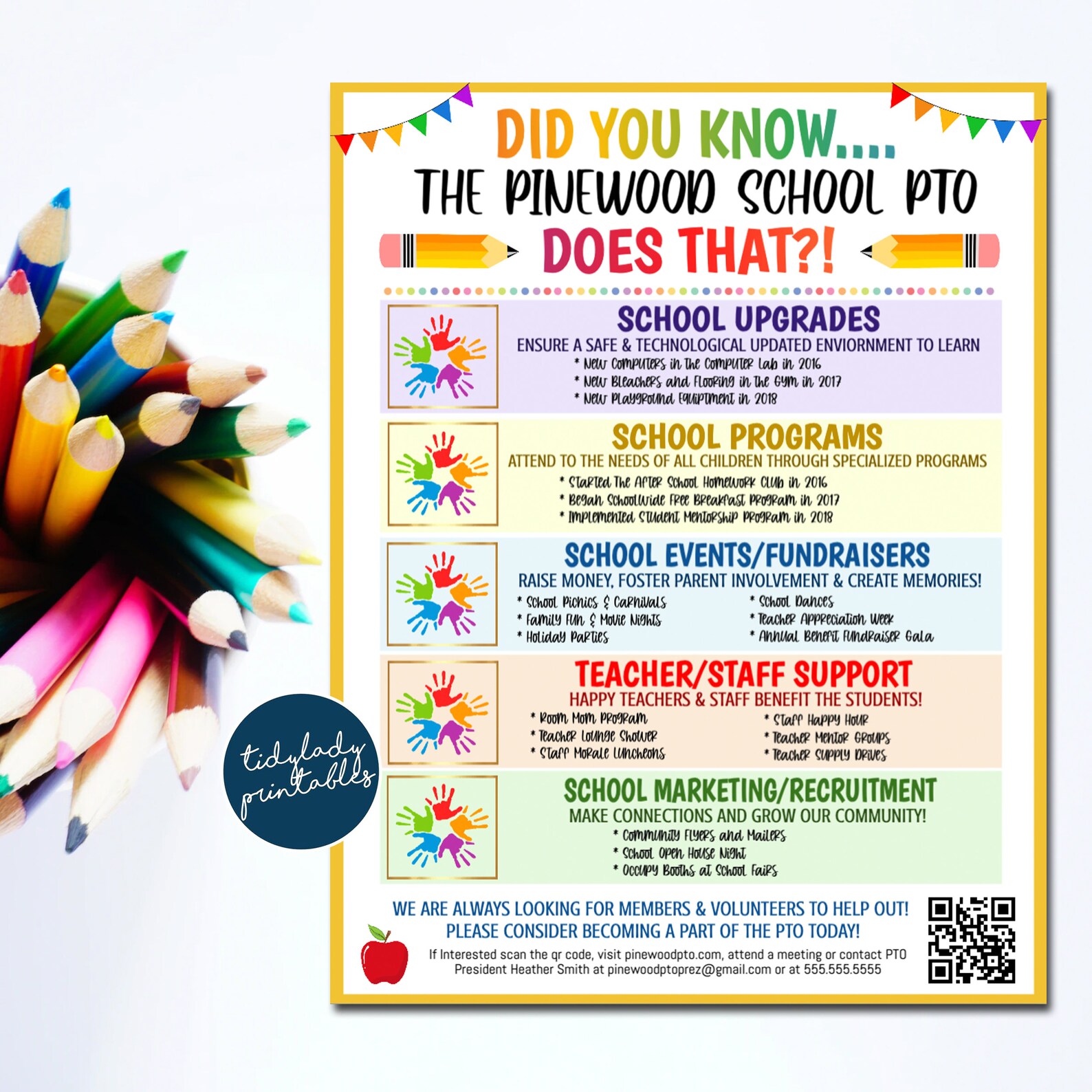 Editable PTO PTA Flyer: School Fundraiser Template (printable Handout ...