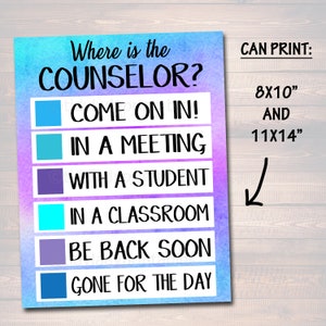 Counseling Office Confidentiality Poster and Where is the Counselor ...