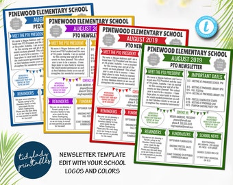 EDITABLE PTO PTA Newsletter Flyer Printable Handout School - Etsy