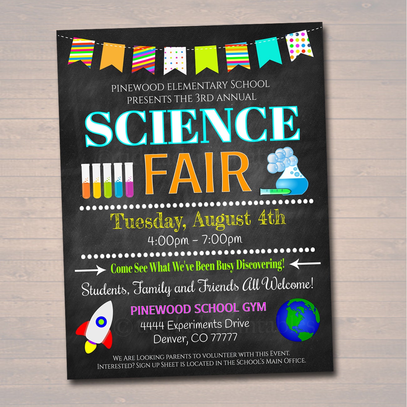 Editable Science Fair Flyer: School Event Printable (digital Download ...