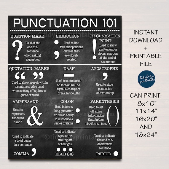 Printable Punctuation Poster