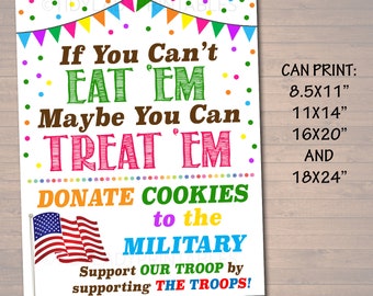 PDF If You Can't Eat 'em Treat 'em, Cookie Booth Sign, Printable Donate ...